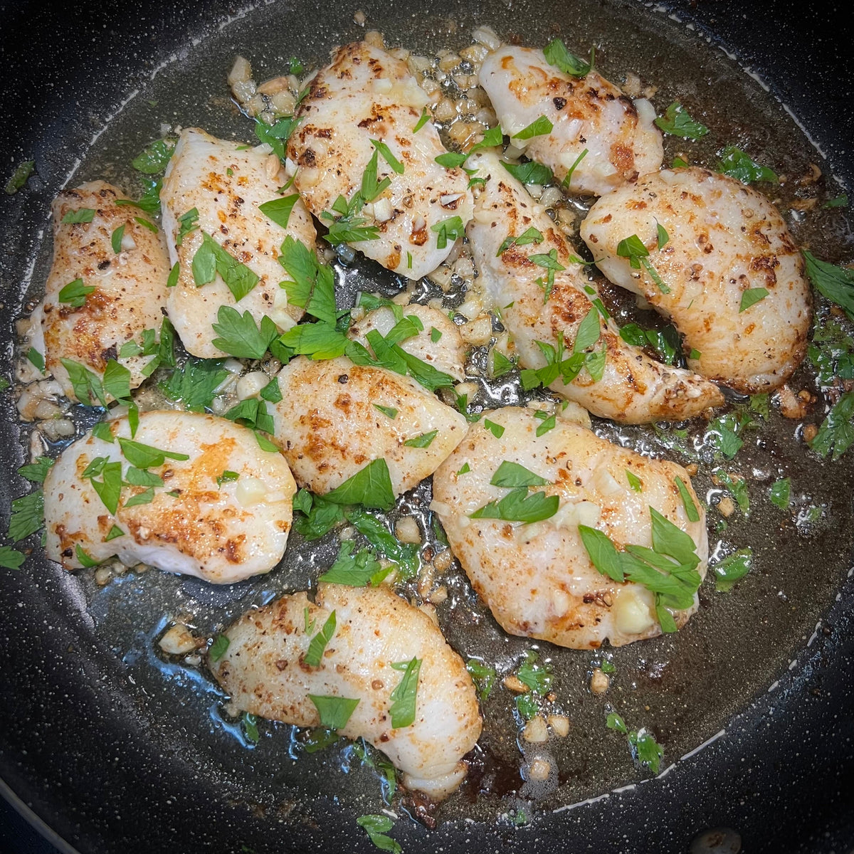 Zesty Lemon & Garlic Pan-Seared Halibut Cheeks | Whidbey Seafoods ...